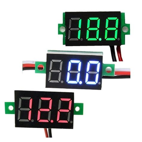Mini Inch DC V V Digital Red Green Blue LED Display Panel Voltage Meter Voltmeter