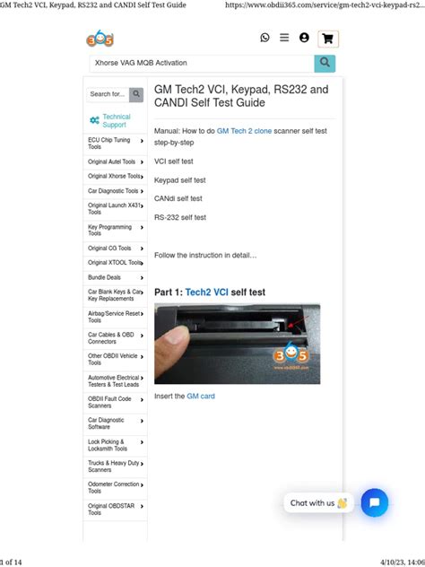 Gm Tech2 Vci Keypad Rs232 And Candi Self Test Guide Db25 Pinout Loopback Pdf