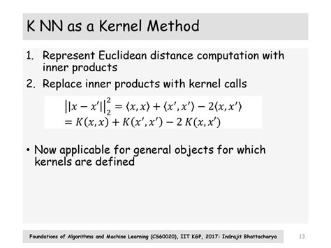 kernel methods foundations of algorithms and machine learning cs60020