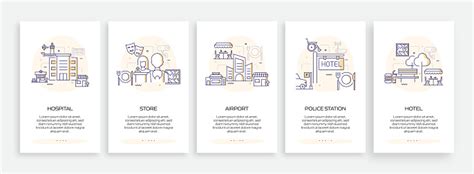 Écran De Page De Lapplication Mobile City Life Concept Onboarding Avec