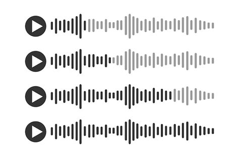 Premium Vector Voice Message Icons Set Audio Chat Pictograms With