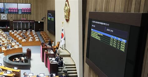 윤 대통령 거부권 행사 노란봉투법·방송3법 국회 재투표서 부결