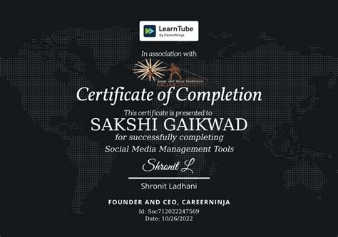 Checkout This Certificate I Got From Learntube Sakshi Gaikwad