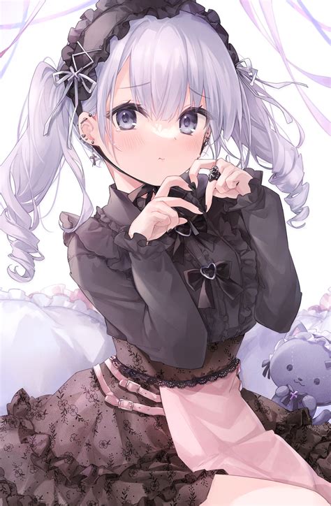 デスクトップ壁紙 アニメの女の子 元の文字 ソロ アートワーク デジタルアート ファンアート ゴシック 青い目