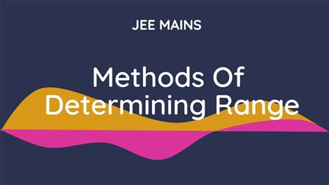 Methods Of Determining Range Functions Jee Mains Youtube