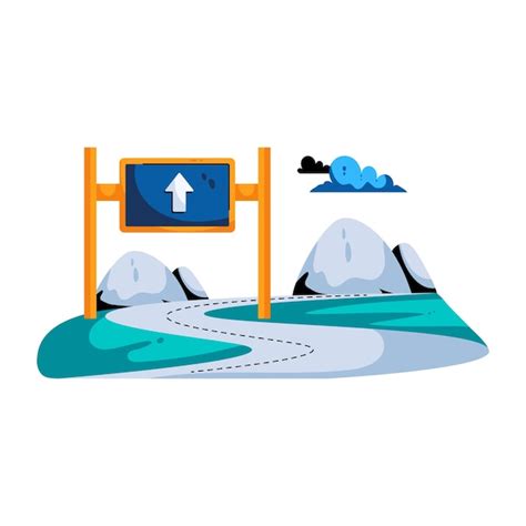 Premium Vector Handy Flat Icon Of Direction Sign