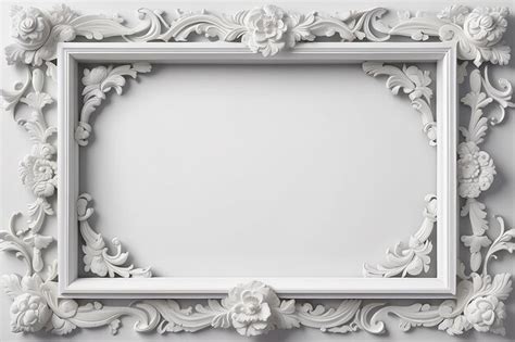 White Frame Background With Decorated Classical Architectural Design