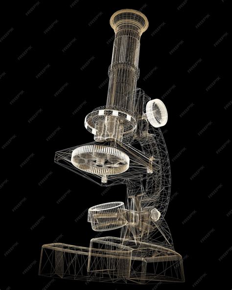 Premium Photo Microscope Body Structure Wire Model On The Background