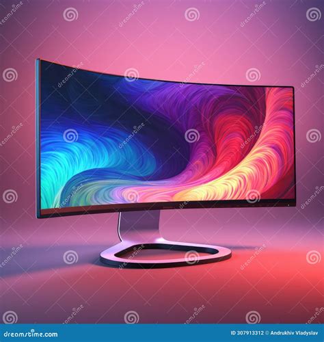 Colorful Gaming Curved Monitor Stock Illustration Illustration Of