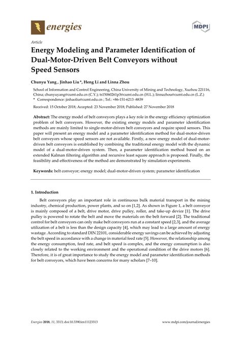 pdf energy modeling and parameter identification of dual motor driven