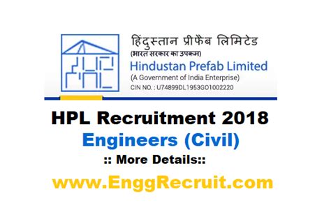 Hindustan Prefab Limited Hpl Recruitment 2018 For Engineers Civil