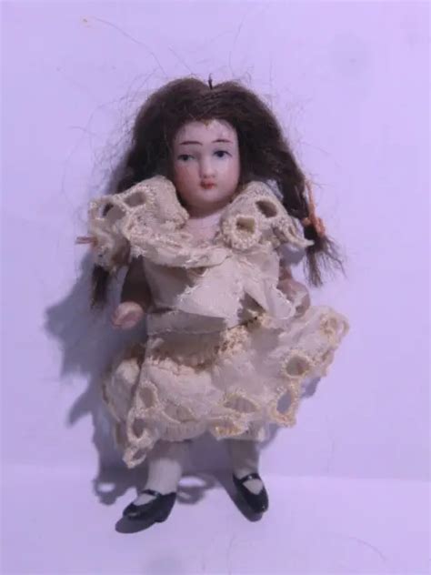 POUPEE ANCIENNE PORCELAINE Bisque Miniature ARTICULEE MINIATURE DOLL Cm EUR PicClick FR