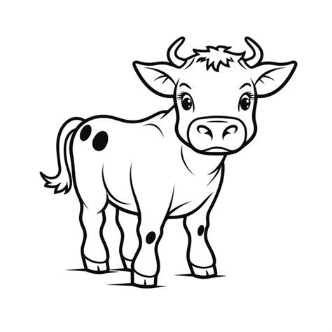 Premium Vector Hand Drawn Cow Outline Illustration Cute Cow Coloring