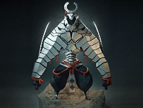 3d Model Sci Fi Samurai Low Poly Vr Ar Low Poly Cgtrader