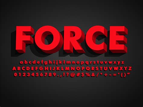 Strong Bold Modern Retro 3d Red Typeface Font 555447 Vector Art At Vecteezy