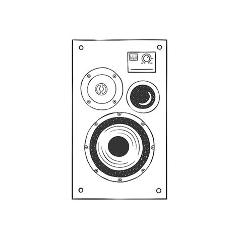 Premium Vector Audio Speaker Textured Retro Speaker Hand Drawn