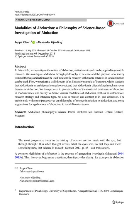 Pdf Modalities Of Abduction A Philosophy Of Science Based