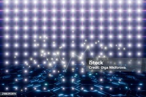 빛나는 조명 그물 및 육각형 Patterns3d 렌더링이 있는 추상적인 디지털 배경 3차원 형태에 대한 스톡 사진 및 기타 이미지 3차원 형태 가상현실 개념 Istock