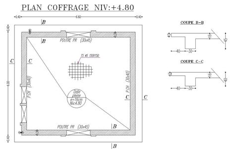 Design Of Formwork Plan In Detail Autocad 2d Drawing Cad File Dwg File