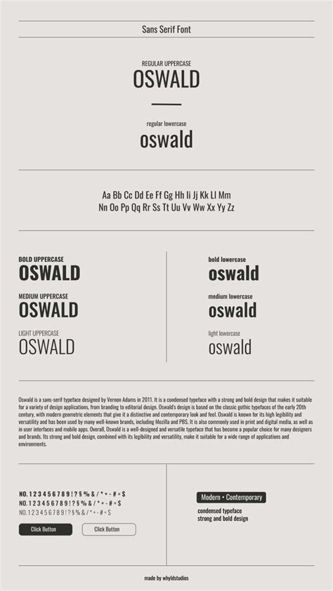 Oswald Sans Serif Font Sans Serif Fonts Typeface Design