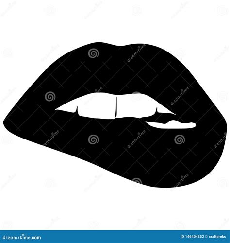 Lip Biting Vector Illustration By Crafteroks 146404352