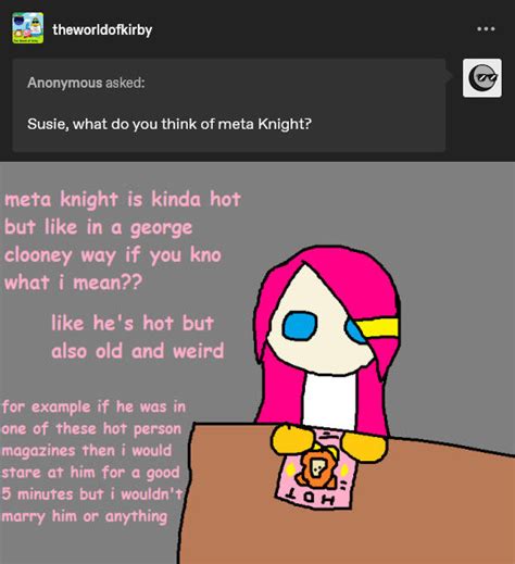 Tumblr Ask Susies Opinion On Meta Knight By Dddislovedddislife On