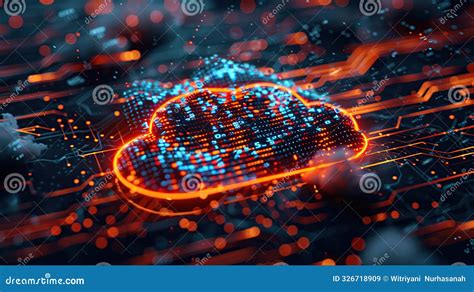 Digital Cloud Symbol On A Circuit Board Stock Illustration Illustration Of Innovation Design