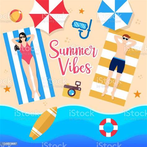 해변 벡터 일러스트레이션의 여름 휴가 여름 방학 벡터 플랫 디자인 일러스트 배너 전단지 초대 포스터 브로셔에 대한 추상여름 배경 디자인 템플릿 개념에 대한 스톡 벡터 아트