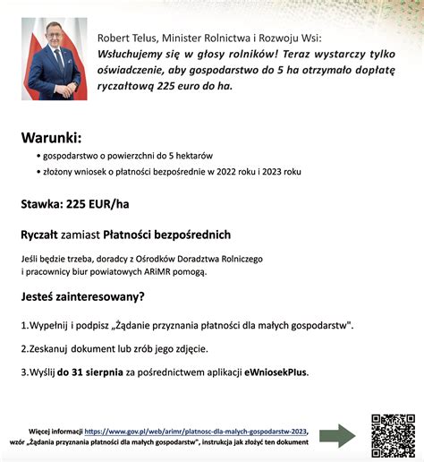 Płatność dla małych gospodarstw OODR Łosiów