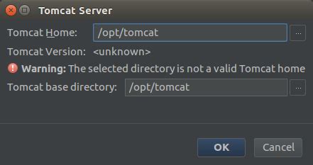 Tomcat Ubuntu Warning The Selected Directory Is Not A Valid Tomcat