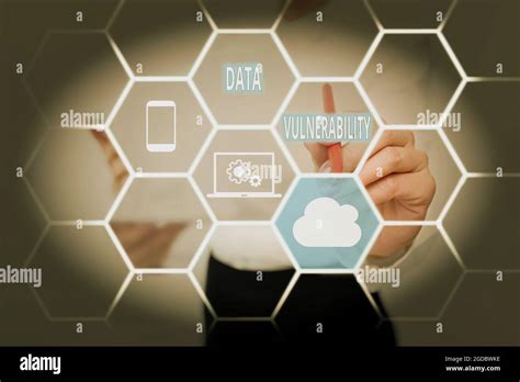 Hand Writing Sign Data Vulnerability Word For Weakness Of A Data Which Can Be Exploited By An