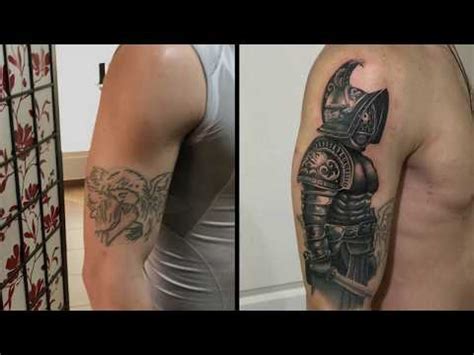 Cover Up Using Gray Tones Tattoo Time Lapse Session 1 2 YouTube