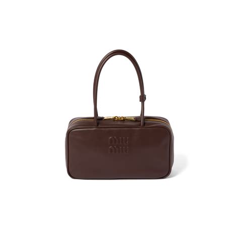 Beau Leather Top Handle Bag Collection Collections Miu Miu