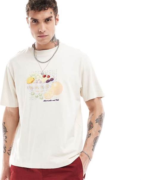 Abercrombie And Fitch T Shirt Oversize Avec Imprimé Fruits Et Fleurs