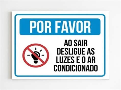 Kit 10 Placas De Aviso Por Favor Ao Sair Desligar As Luzes Mago Das