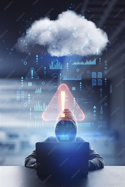 Premium Photo Cyber Attack And Hacking Concept With Front View On Faceless Hacker In Hoody