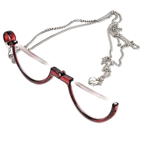 Calabria New 2945r Monocle Designer Reading Glasses With Chain Necklace Retainer Speert