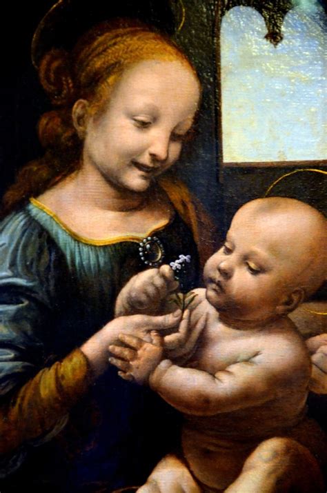 Détail de La Vierge et l Enfant Madonne Benois par Léonard de VINCI