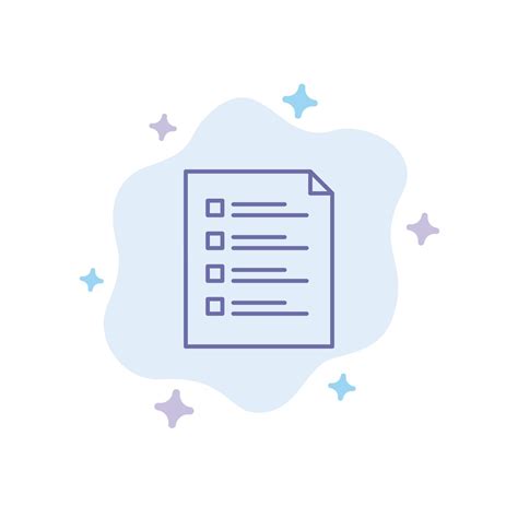 Checklist Check File List Page Task Testing Blue Icon On Abstract Cloud