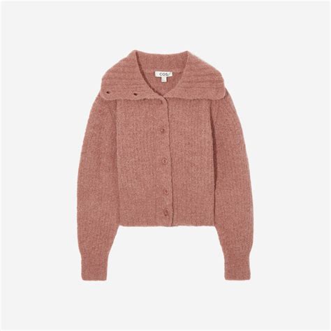 W 코스 스프레드 컬러 텍스처드 알파카 가디건 라이트 오렌지 Cos Kream