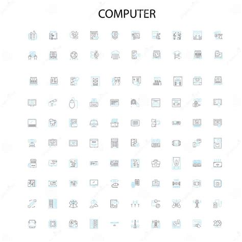 Computer Icons Signs Outline Symbols Concept Linear Illustration