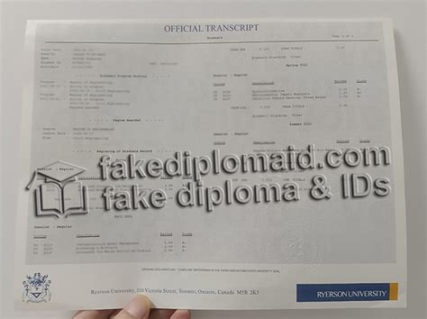 I Am Interested In Order A Fake Ryerson University Transcript