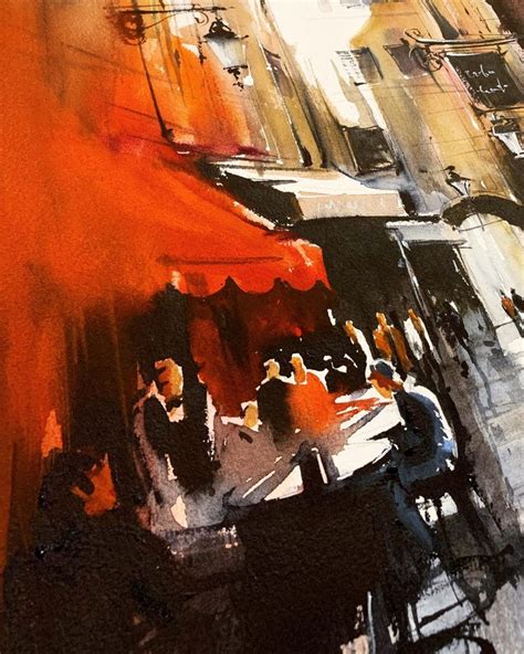 Watercolor Cityscape Urban Sketching Abstract Painting Art Painting