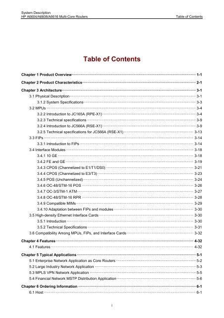 6604 6608 And 6616 Router System Description Hp Networking