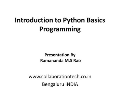 Python Programming | PPT
