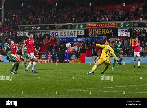 Sam Dalby 18 Of Wrexham Scores To Make It 3 0 During The Emirates Fa