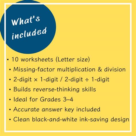 Missing Factor Multiplication And Division Pack 2 Digit × 1 Digit