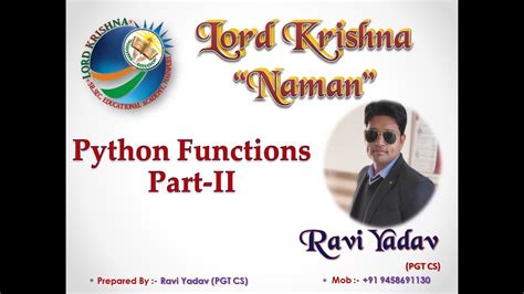 Class Xii Python Functions Part Ii Youtube