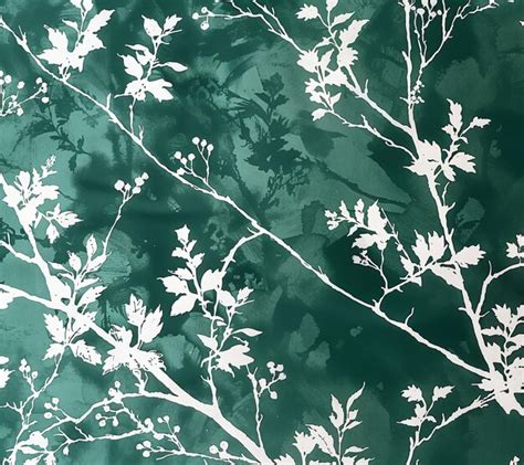 There Is A Green And White Wallpaper With A Tree Branch Generative Ai