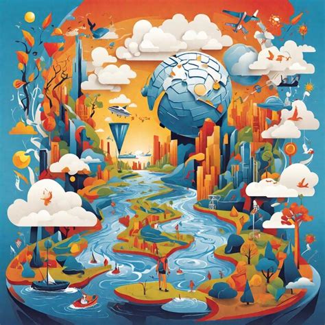 Premium Vector Illustrations Vector Global Warming 2d Tree Earth